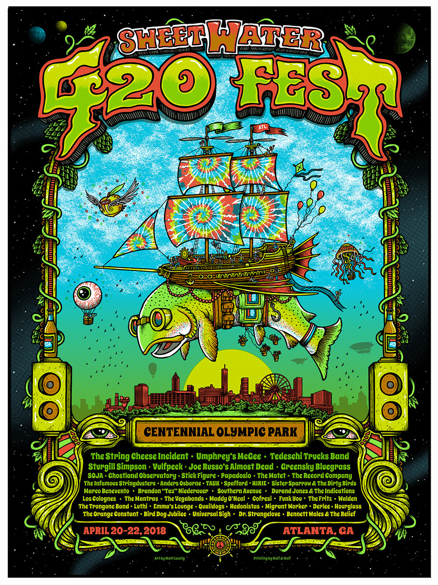 420 Fest 2018 Matt Leunig Poster – SweetWater Brewery Outfitters